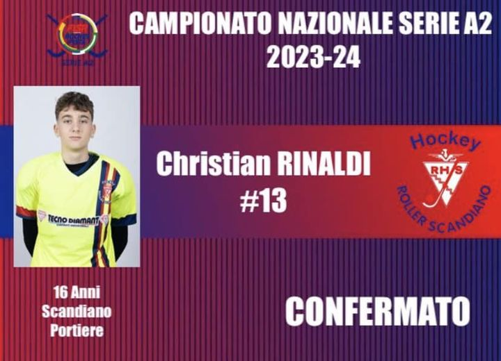 Christian Rinaldi confermato dall’Hockey Scandiano