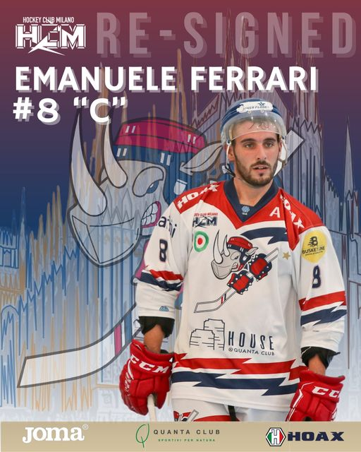 Emanuele Ferrari nuovo capitano dell'HC Milano